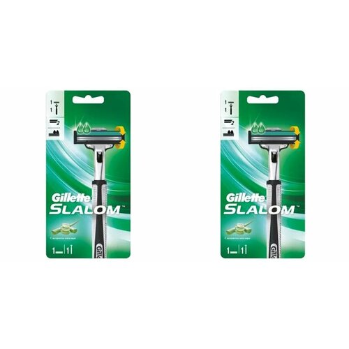 Бритвенный станок Gillette, Slalom с 1 сменной кассетой, 2 шт