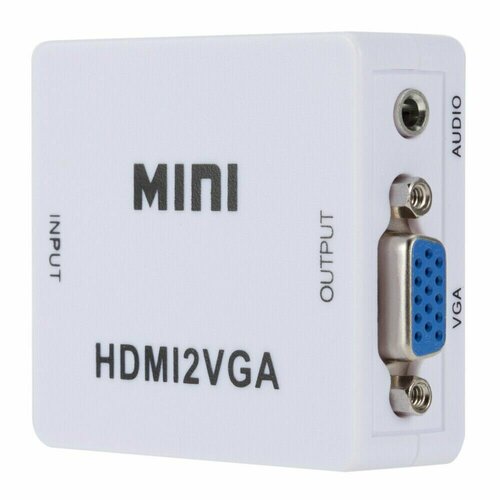Видеоадаптер HDMI (F) -> VGA (F) + аудио с дополнительным питанием, белый