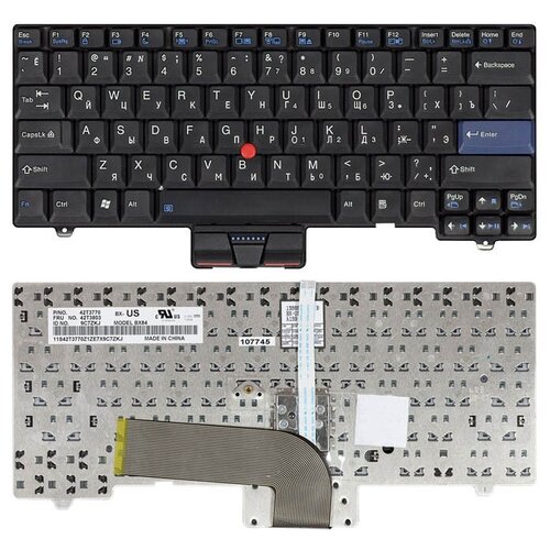 Клавиатура для ноутбука Lenovo 42T3819 черная с указателем