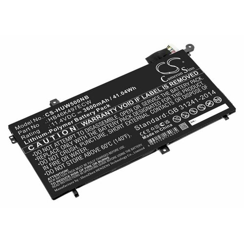 Аккумулятор CameronSino CS-HUW500NB для Huawei MateBook D (2018) PL-W19, MRC-W60, p/n: HB46K497ECW (3600mAh)