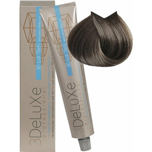 3Deluxe крем-краска для волос 3D Lux Tech, 7.1 блондин пепельный, 100 мл