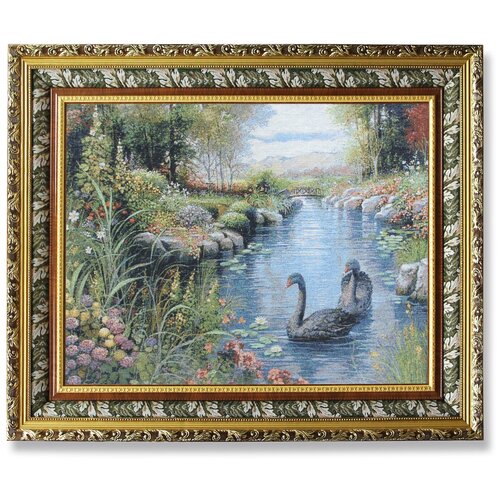 Гобеленовая картина "Черный лебедь" 65х80 см.