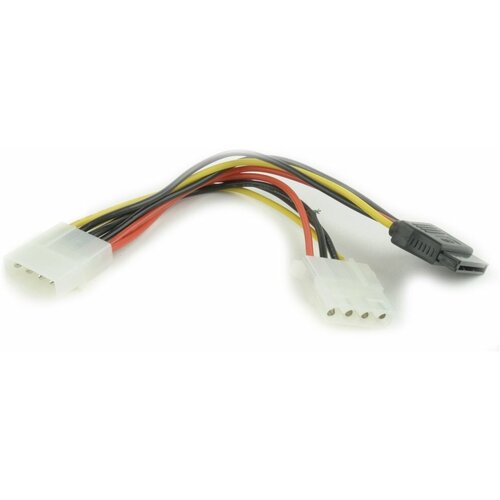 Кабель Cablexpert SATA - 2xMolex (CC-SATA-PSY2), 0.14 м, белый/черный