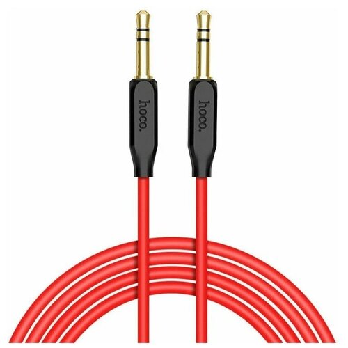 HOCO кабели HC-79309 UPA11 AUX аудио кабель 3.5 mm jack - 3.5 mm jack 1m позолоченные контакты Red