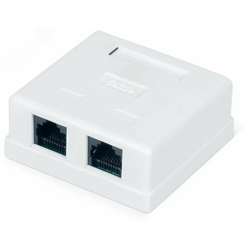 EKF TRP-WBOX-2RJ45-6UTP-WH Розетка настенная TERACOM PRO Cat.6 неэкранированная 2 порта RJ-45 Dual IDC белая