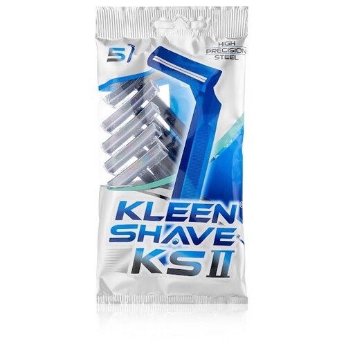 Одноразовый бритвенный станок KLEEN SHAVE 2, синий, 5 шт.