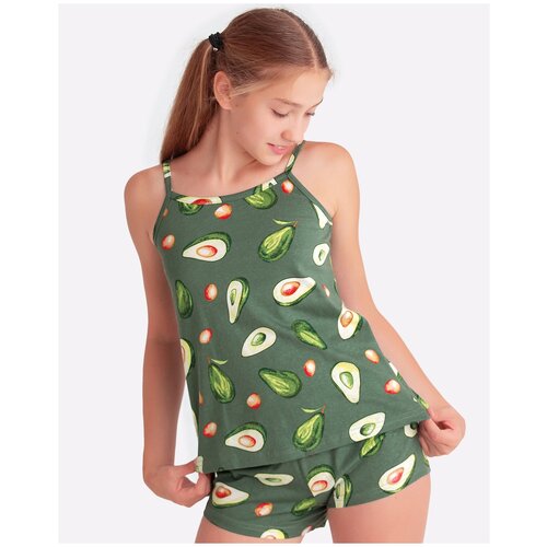 Пижама  HappyFox, размер 140, зеленый