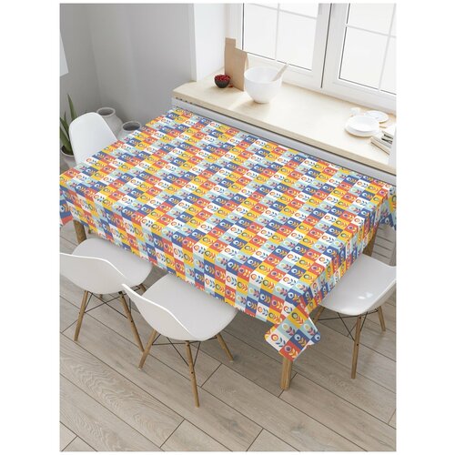 Скатерть прямоугольная JoyArty на кухонный стол "Ретро цветочный узор" из оксфорда, 120x145 см