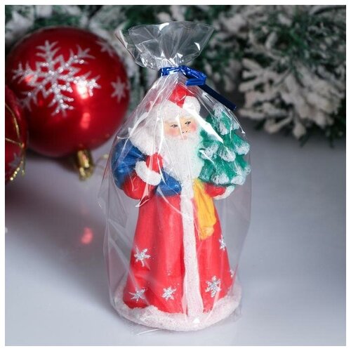 Свеча декоративная "Дед Мороз сам ёлку принёс" микс, 12,5 см 5184033