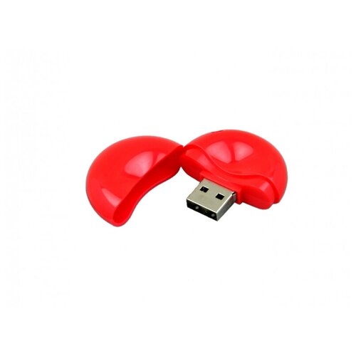 Пластиковая промо флешка круглой формы (4 Гб / GB USB 2.0 Красный/Red 021-Round Flash drive)