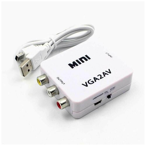 Конвертер переходник из VGA в AV (VGA2AV) / белый