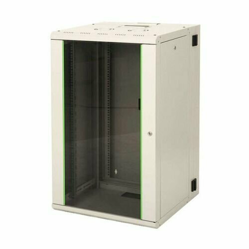 Шкаф коммутационный LANDE LN-PR20U6060-LG-111 настенный, стеклянная передняя дверь, 20U, 600x996x600 мм