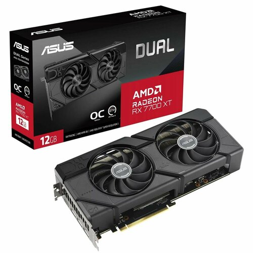 ASUS Видеокарта ASUS DUAL-RX7700XT-O12G /RX7700XT, HDMI, DP*3,12G, D6 DUAL-RX7700XT-O12G