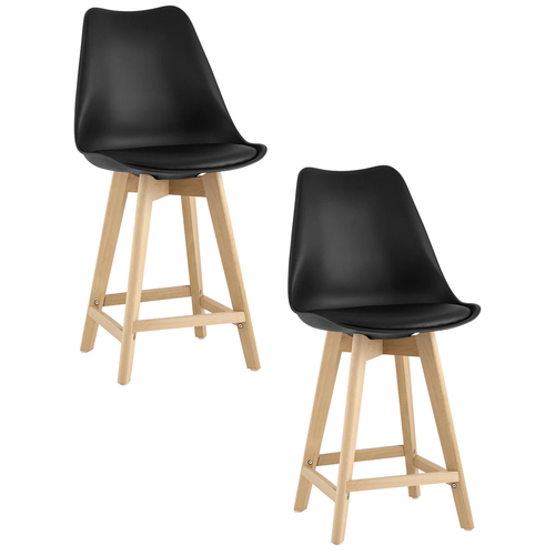 Комплект стульев STOOL GROUP Frankfurt, массив дерева/искусственная кожа, 2 шт., цвет: черный