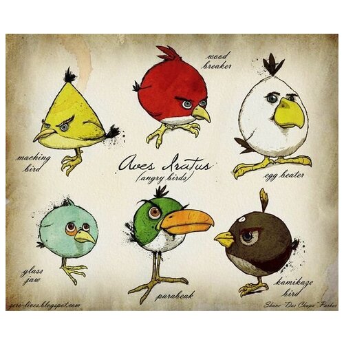 Постер на холсте Злые птицы (Angry Birds) №7 48см. x 40см.