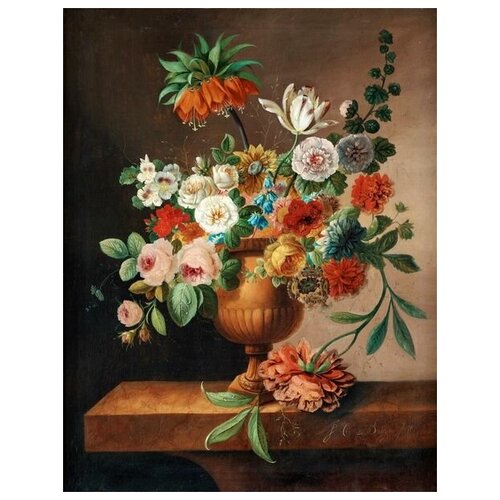 Постер на холсте Цветы в вазе (Flowers in a vase) №50 50см. x 65см.