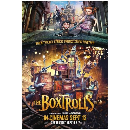 Плакат, постер на холсте The Boxtrolls/Семейка монстров/. Размер 21 х 30 см