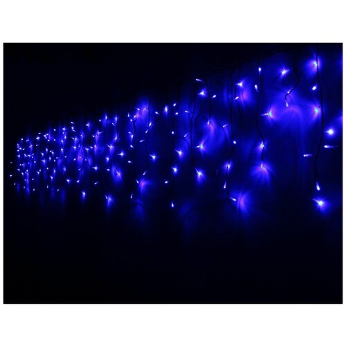 Светодиодная бахрома Quality Light 3.1*0.5 м, 150 синих LED ламп, черный ПВХ, соединяемая, IP44, BEAUTY LED PIL150-11-2B