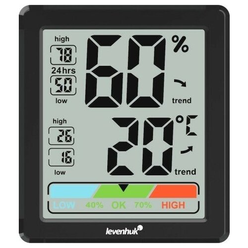 Термогигрометр Levenhuk Wezzer BASE L20 / датчик температуры и влажности, цифровой Комнатный мини-гигрометр, домашняя метеостанция