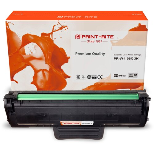 Картридж лазерный Print-Rite TFHB68BPU1J PR-W1106X W1106X черный (3000стр.) для HP Laser 107a/107r/107w/135a MFP/135r MFP/135w MFP/137fnw MFP