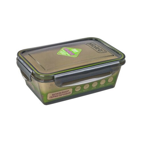 Пищевой герметичный контейнер 1100мл 2 шт / ёмкость для сыпучих продуктов / контейнер для еды, цвет дымчатый