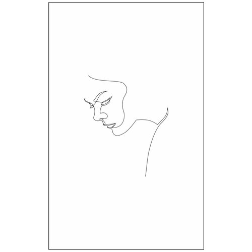 Постер / Плакат / Картина на холсте Линии - Силуэт женского лица 60x90 см в подарочном тубусе