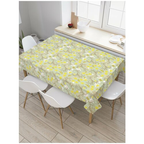 Скатерть прямоугольная JoyArty на кухонный стол "Солнечное настроение" из оксфорда, 120x145 см