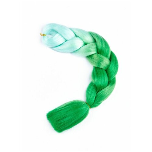 Канекалон , накладные пряди, накладные волосы, светло-зеленый/зеленый
