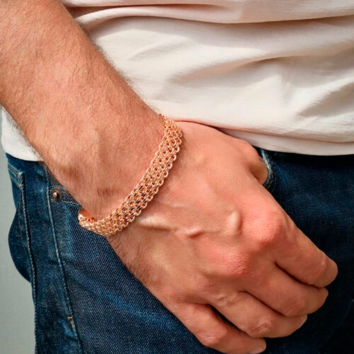 Браслет Бисмарк широкий толстый браслет на руку на запястье мужской женский бижутерия под золото, 1 шт., размер 20 см, золотистый