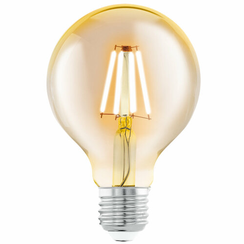 Светодиодная лампа филаментная Eglo G80 (янтарь) E27 4W (соответствует 40 Вт) 330Lm 2200K (желтый) 11556