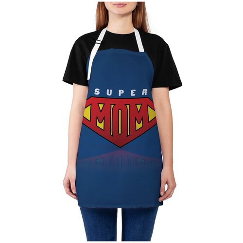 Фартук женский JoyArty для готовки "Супер мама", универсальный размер
