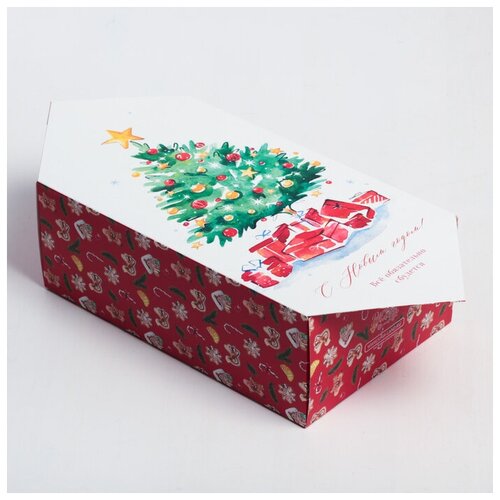 Сборная коробка-конфета "С Новым годом!", 14x22x8 см