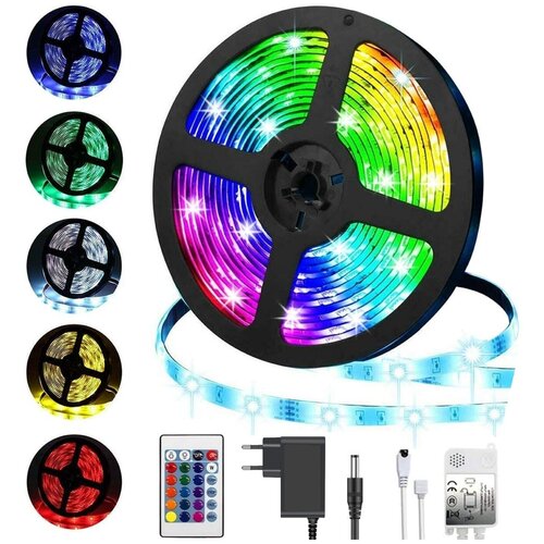 Светодиодная лента RGB 5 м / LED RGB светодиодная лента / Светодиодная лента / Светодиодная лента с пультом / Светодиодная лента LED / Лента RGB