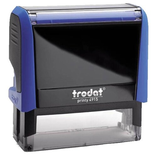 Оснастка Trodat Printy 4915 4.0 для печати, штампа, факсимиле. Поле: 70х25 мм. Корпус: синий.