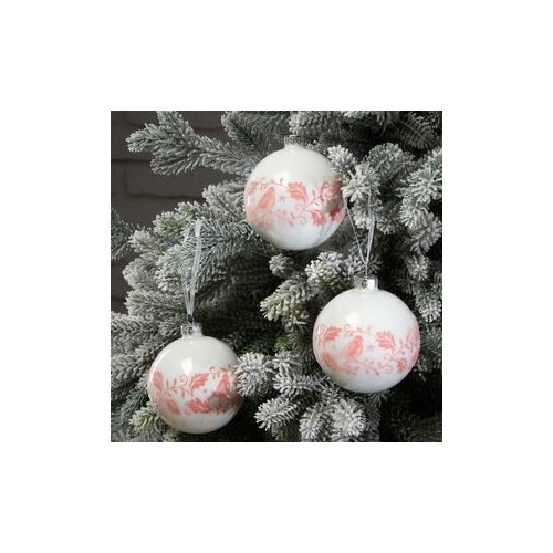 Kaemingk Набор стеклянных шаров Mirasole Soft Pink 8 см, 3 шт 061889