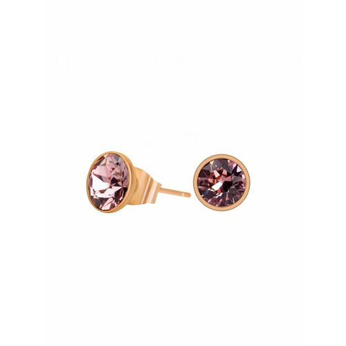Серьги пусеты Fiore Luna, кристаллы Swarovski, желтый, розовый