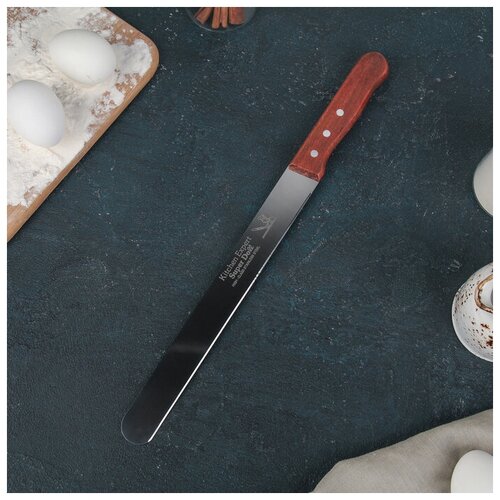 --- Нож для бисквита, ровный край, ручка дерево, рабочая поверхность 25 см ("10")