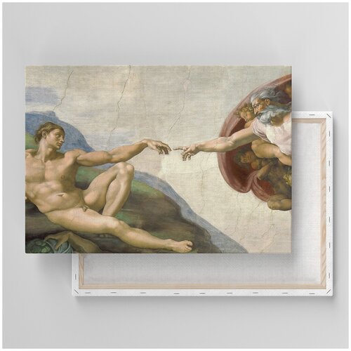 Картина на холсте с подрамником / Michelangelo / Микеланджело Буонарроти - Сотворение Адама