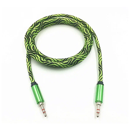 Аудио кабель AUX 3 м / AUX Кабель / Акустический провод аукс / Кабель aux jack 3.5 мм / зеленый