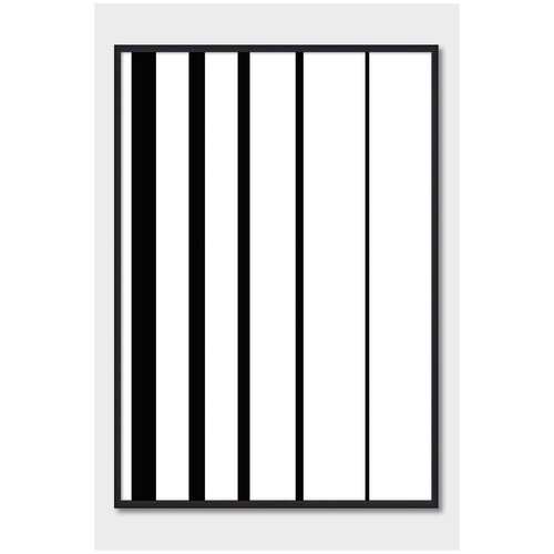 Постер на стену для интерьера Postermarkt Черные полосы вертикальные №2, постер в черной рамке 30х40 см, постеры картины для интерьера в черной рамке
