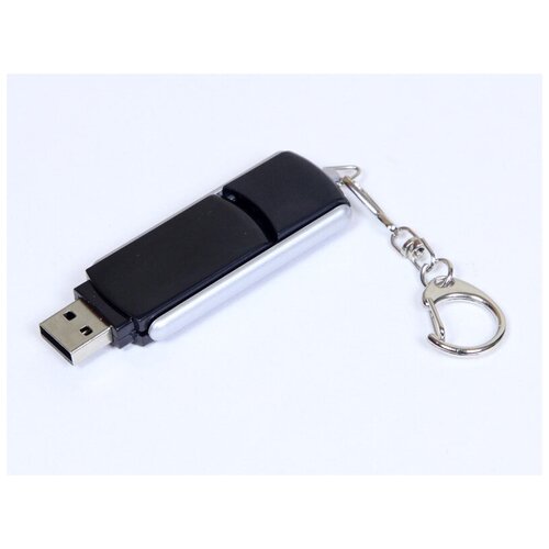 Выдвижная прямоугольная пластиковая флешка для нанесения логотипа (128 Гб / GB USB 3.0 Черный/Black 040 Юсб флешка для школьников младших классов)