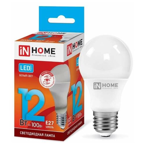 Лампа светодиодная LED-A60-VC 12Вт 230В E27 4000К 1080лм IN HOME 4690612020242 (4шт.)