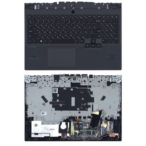 Клавиатура для Lenovo Legion 5-15IMH05H 82AU черная с черный топкейсом