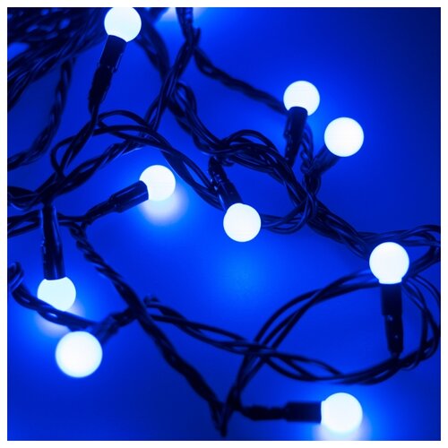 Гирлянда Arlight Ard-Ball-Classic-D13-5000-Black-50LED Blue, 1 шт. в наборе, 5 х 0.04 х 0.013000000000000001 м, 0.013000000000000001 х 0.04 м, 50 ламп, синий/черный провод