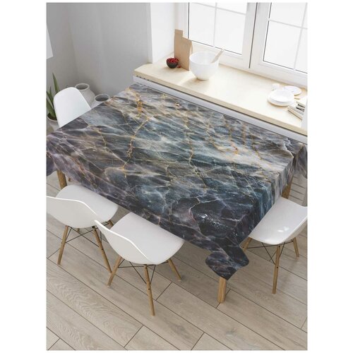 Скатерть прямоугольная JoyArty на кухонный стол "Вулканические прожилки" из оксфорда, 180x145 см