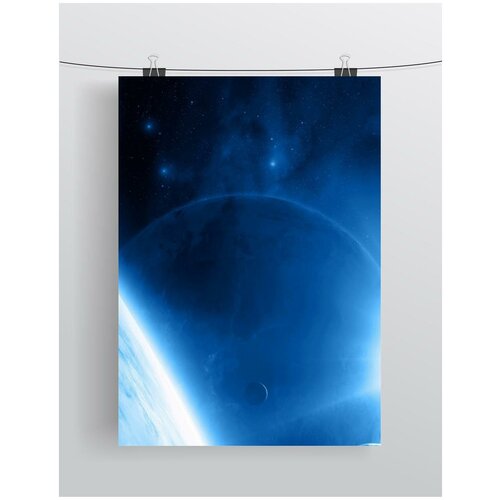 Плакат интерьерный "Космос" / Постер формата А3 (30х42 см) / c черной рамкой
