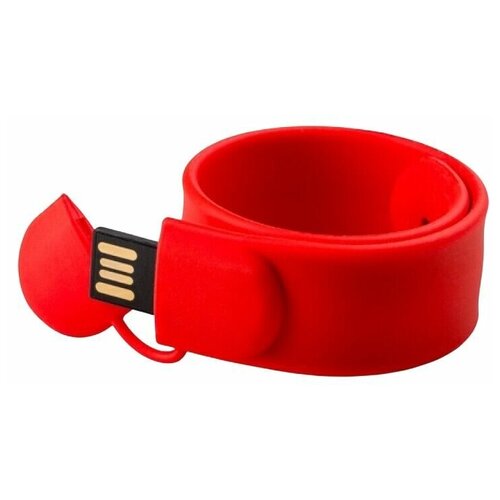 Подарочная флешка slap-браслет красный 4GB