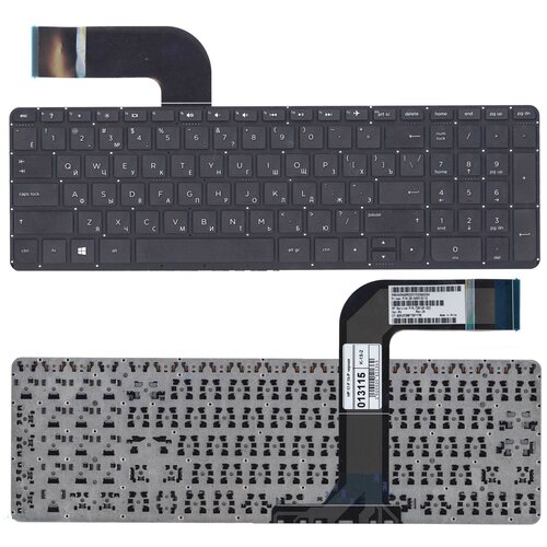 Клавиатура для ноутбука HP Pavilion 15-p002nr черная, без рамки, плоский Enter