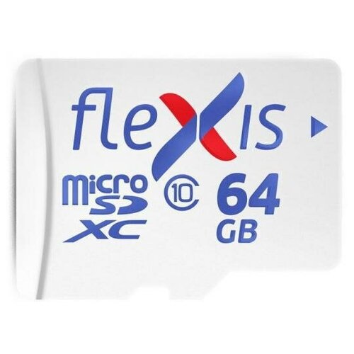 Flexis Карта памяти microSDXC Flexis, 64 Гб, UHS-I Class 10 U1, без адаптера