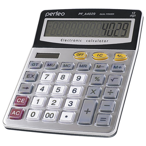 Настольный калькулятор Perfeo PF_A4029 (серый)